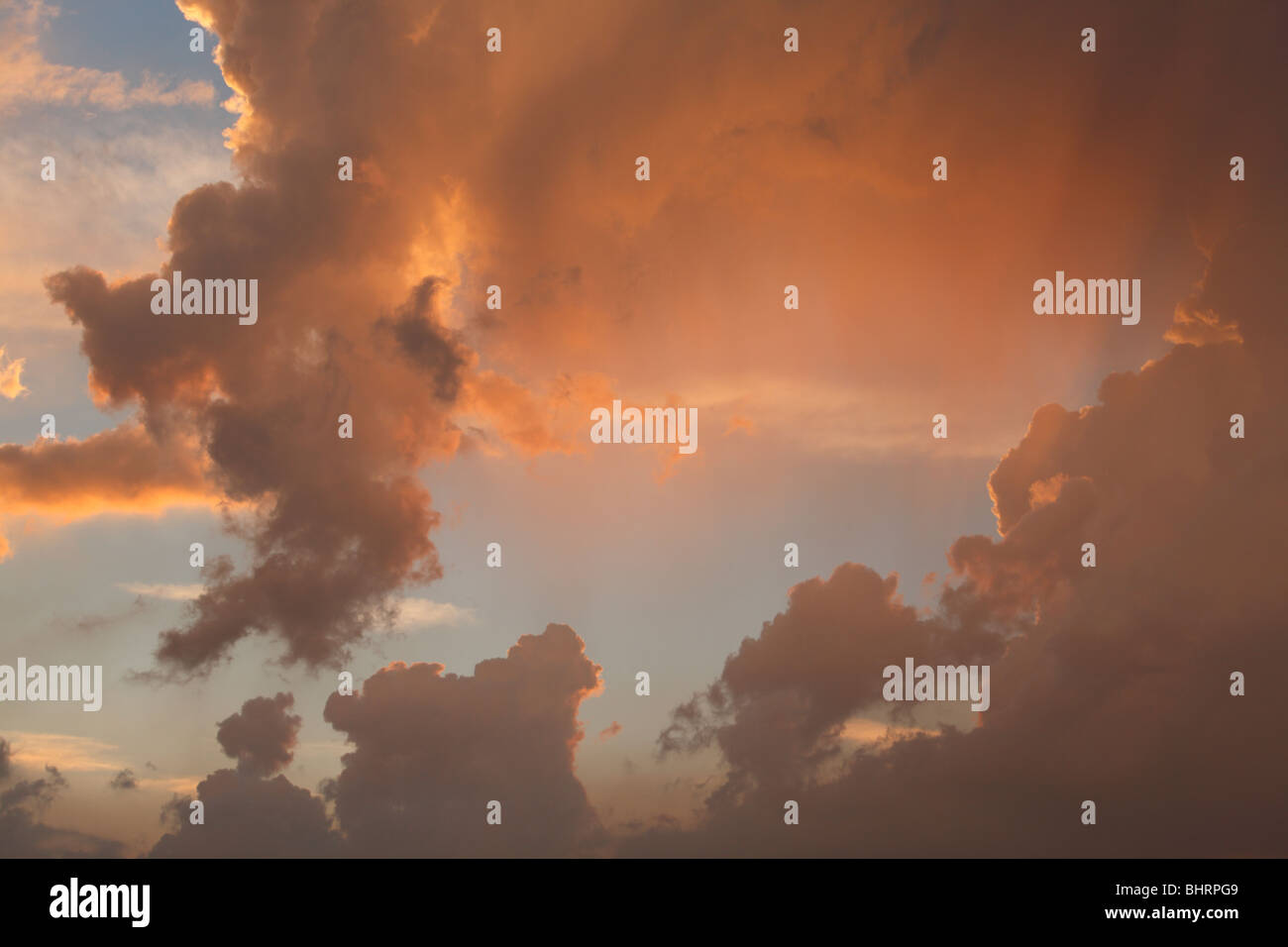 thunderstorm clouds at sunset Stock Photo - Alamy