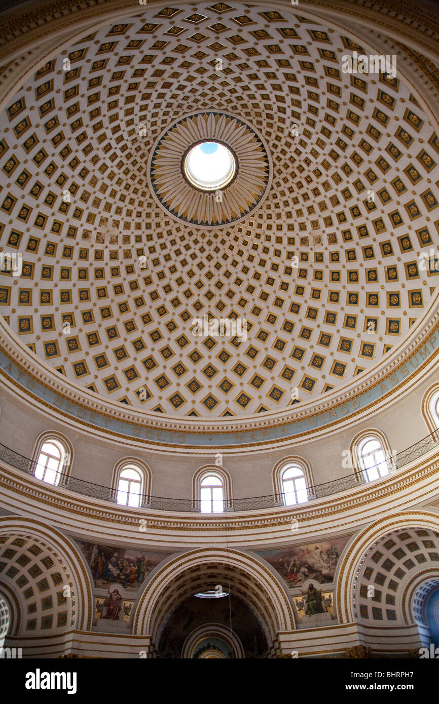 The Mosta Dome at Rotunda Square, Malta. The Church was hit with a bomb ...
