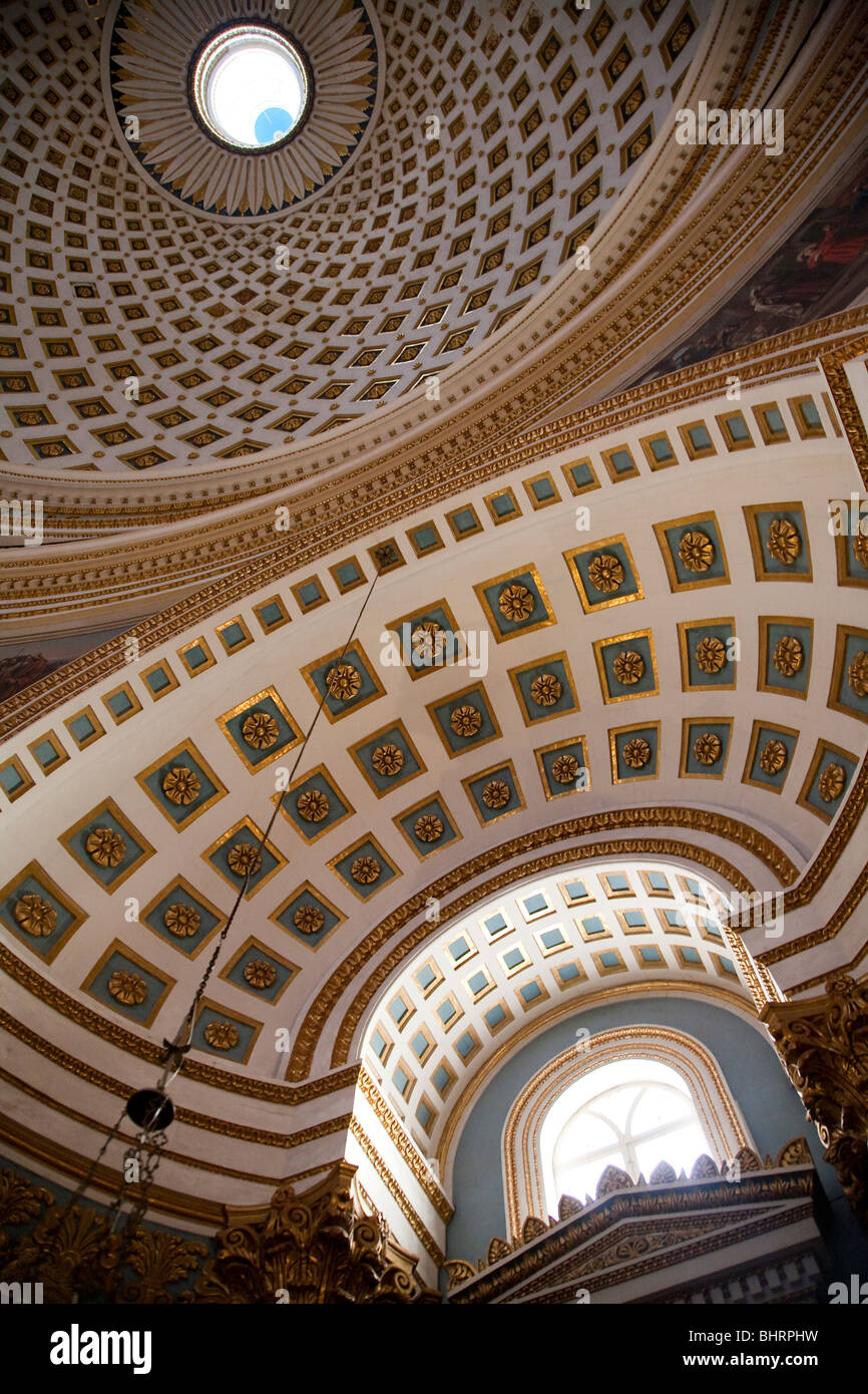 The Mosta Dome at Rotunda Square, Malta. The Church was hit with a bomb ...