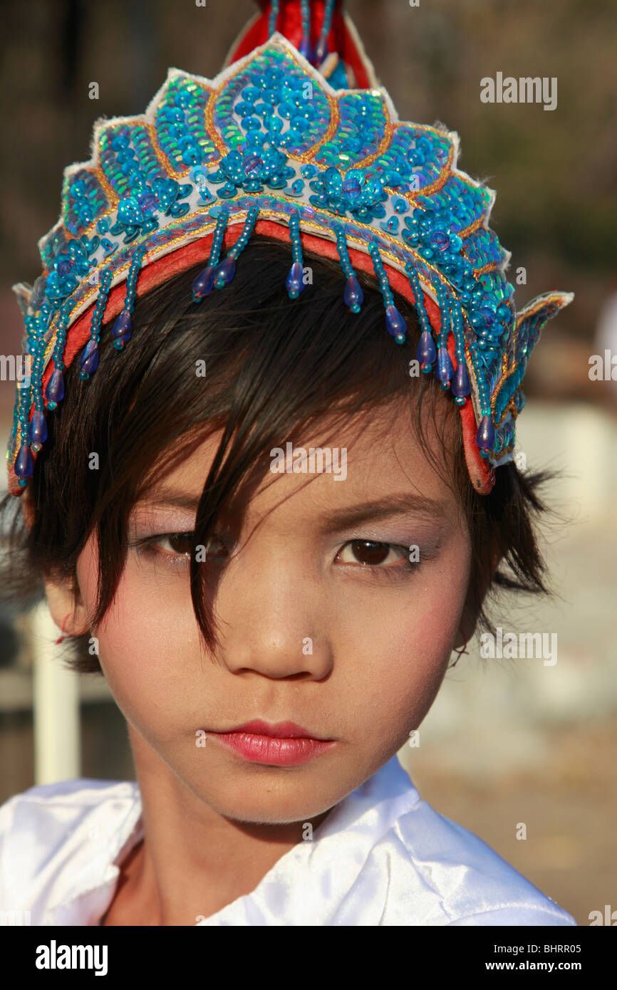 Myanmar, Burma, Mandalay, monks initiation ceremony, boy Stock Photo ...