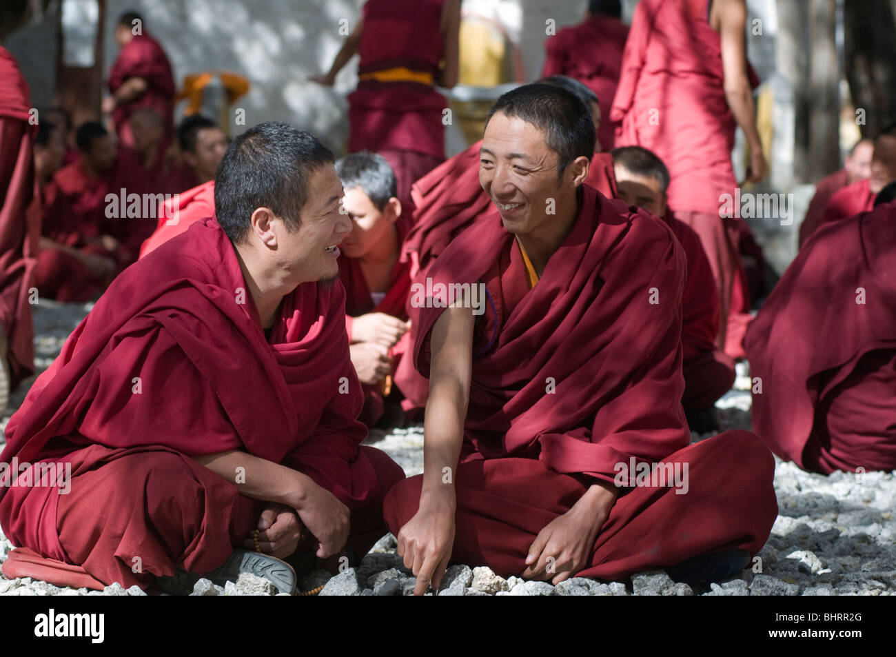 Monks debating at the Sera Monastery Lhasa Tibet Stock Photo - Alamy