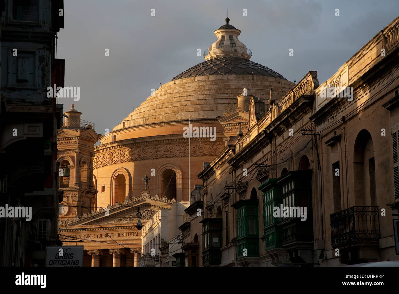 The Mosta Dome at Rotunda Square, Malta. The Church was hit with a bomb ...