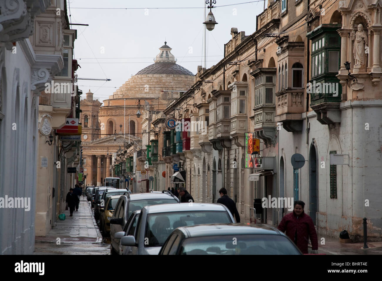 The Mosta Dome at Rotunda Square, Malta. The Church was hit with a bomb ...