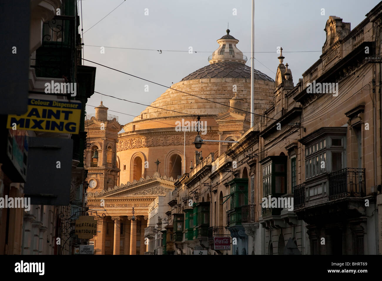 The Mosta Dome at Rotunda Square, Malta. The Church was hit with a bomb ...