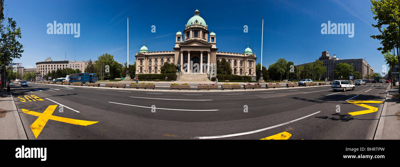 Belgrade, Serbian parliament, panorama Stock Photo - Alamy