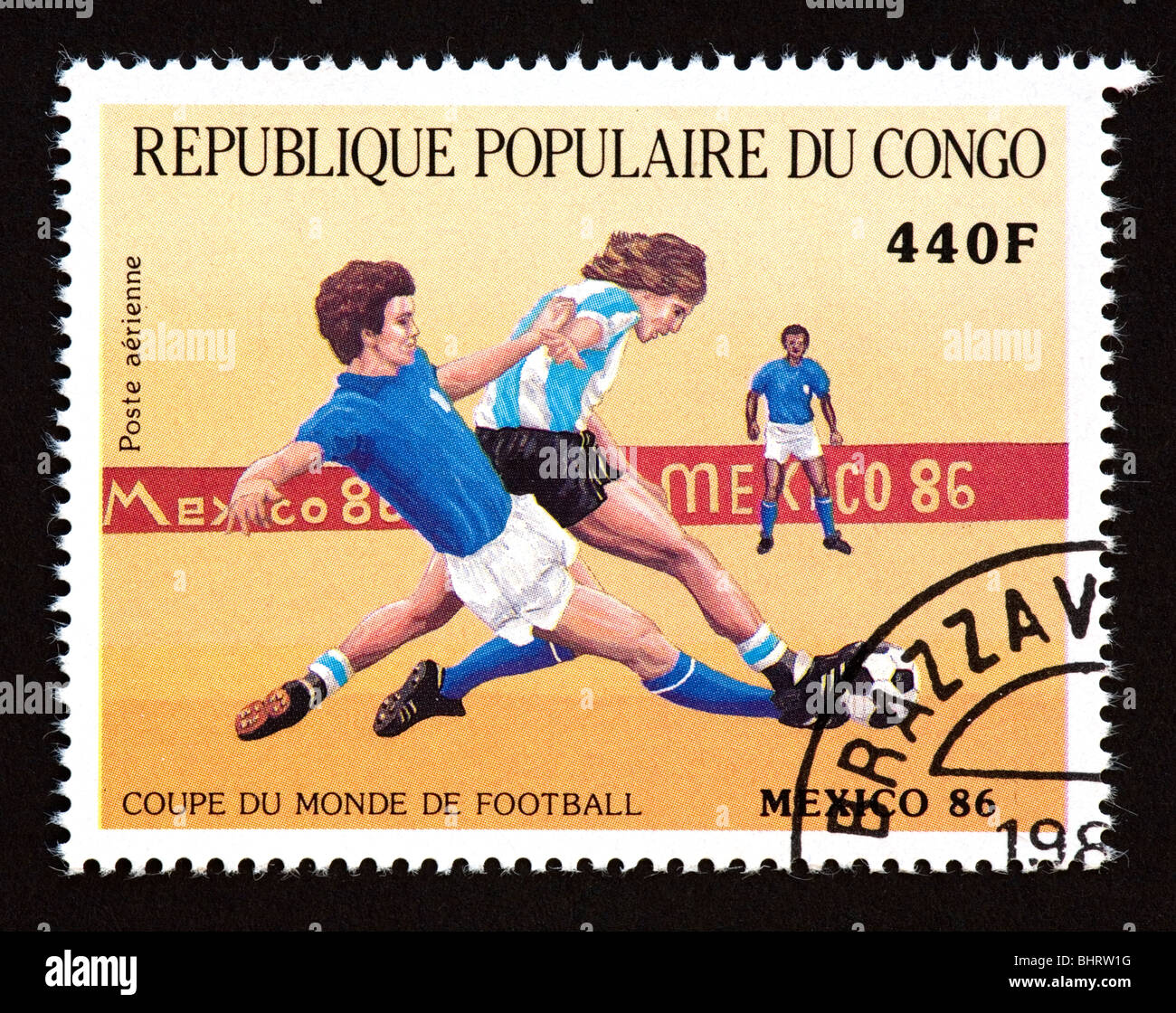 Postage stamp from Congo People's Republic depicting soccer, issued for ...
