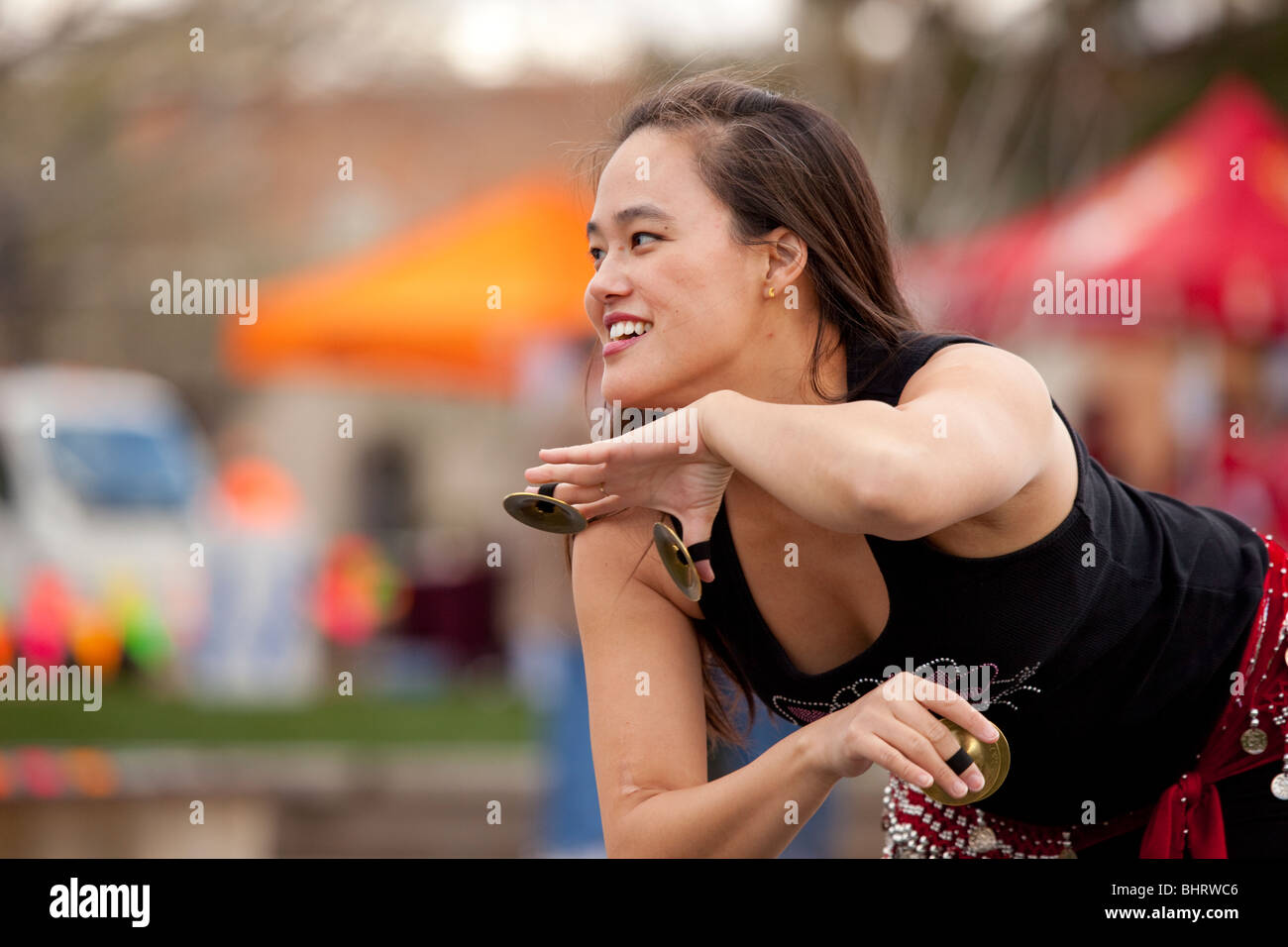 Participant demonstrating belly dancing in the 2010 Scottsdale Arizona ...