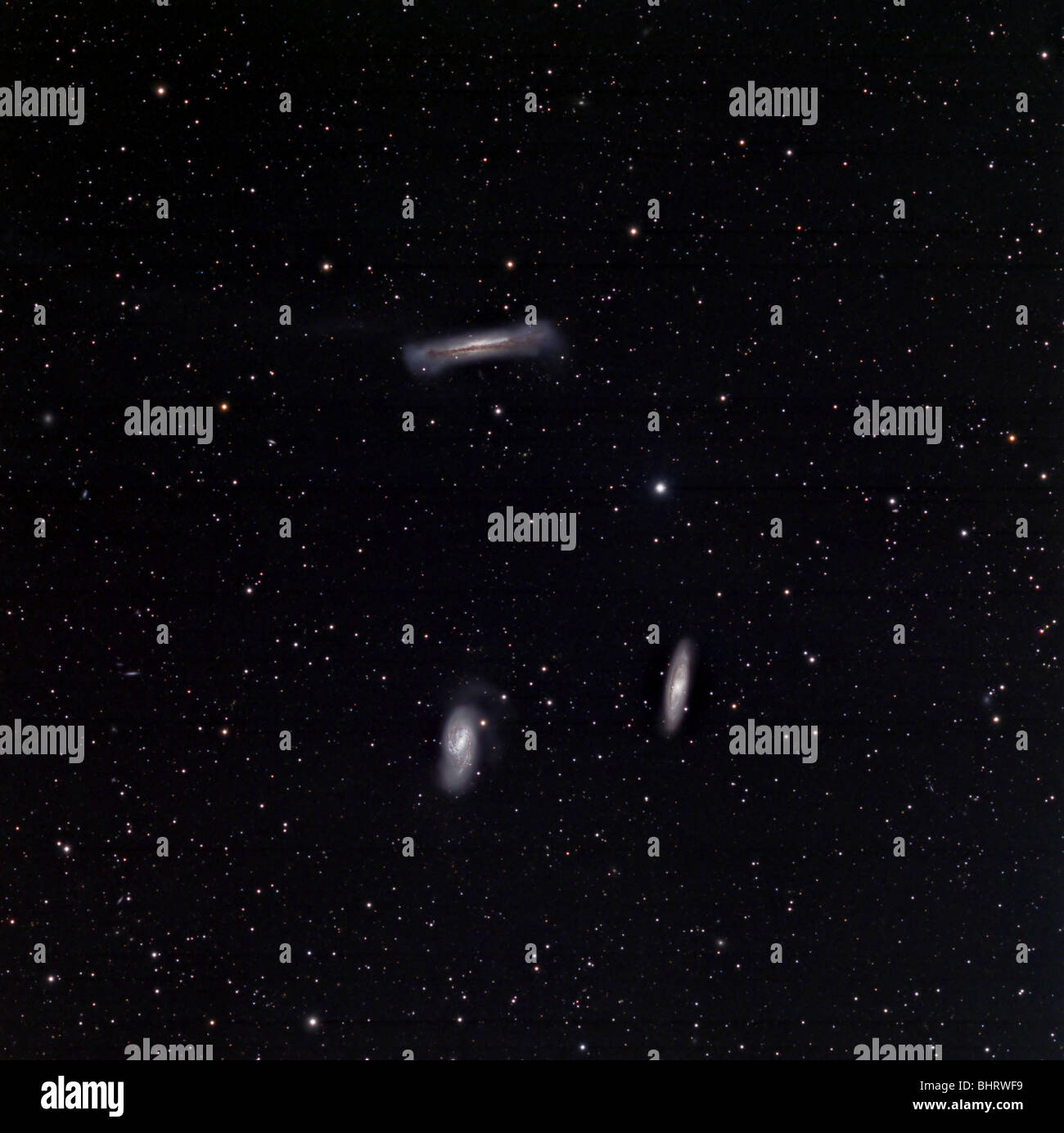 A small group of galaxies known as the Leo Triplet. This galaxy group ...
