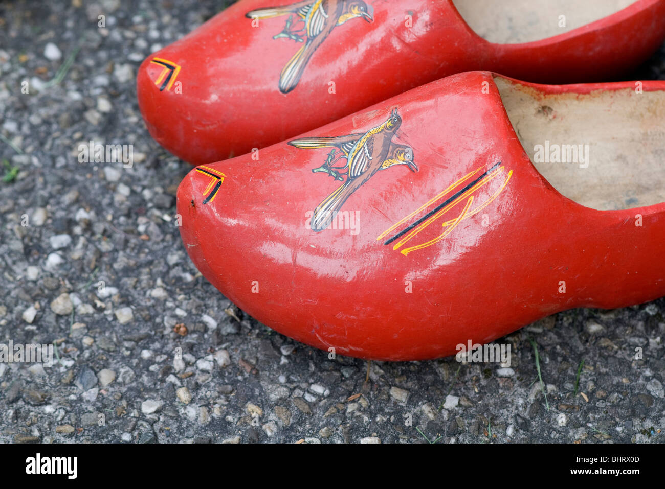 A pair of red Dutch clogs Stock Photo - Alamy