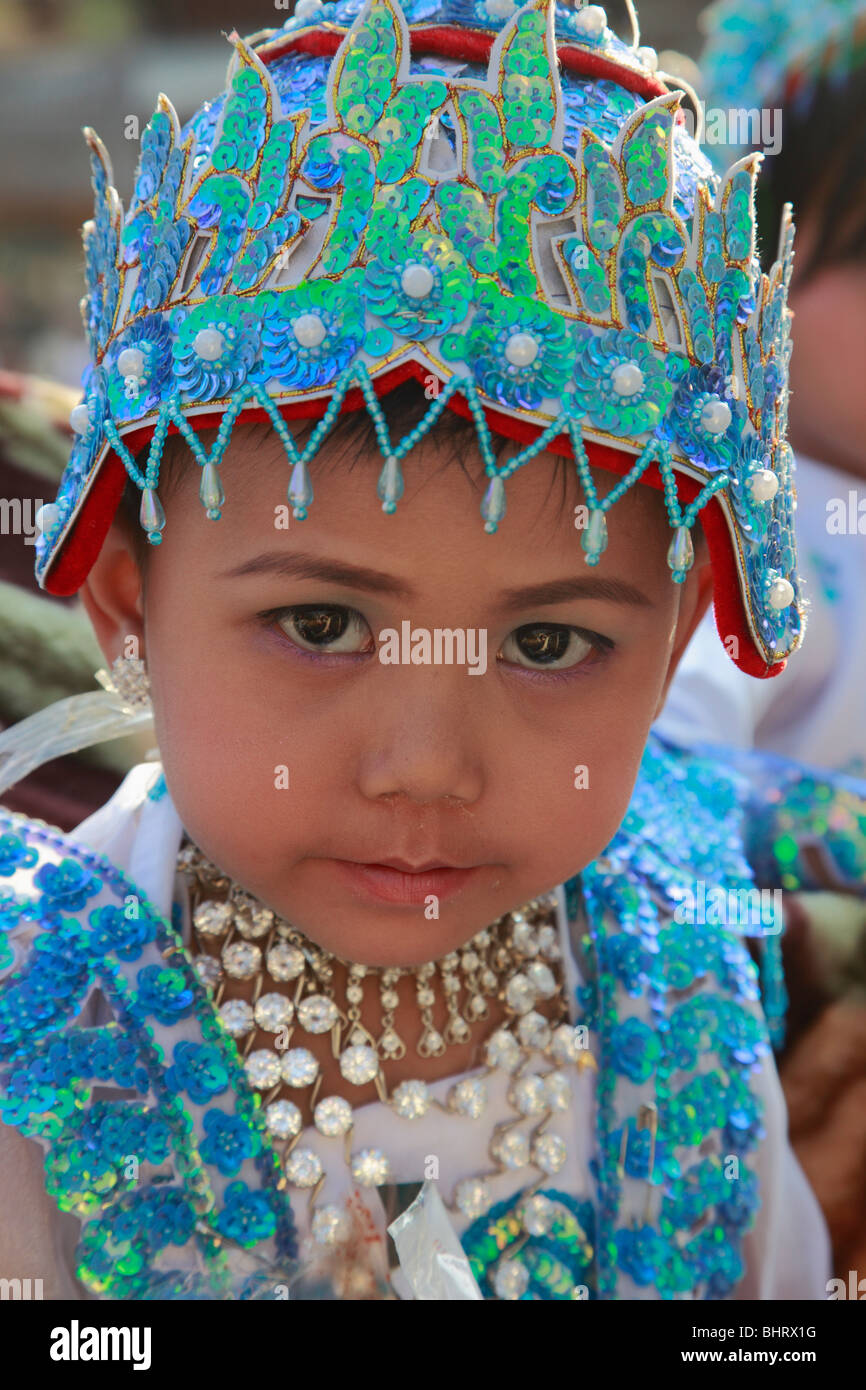 Myanmar, Burma, Mandalay, monks initiation ceremony, boy Stock Photo ...