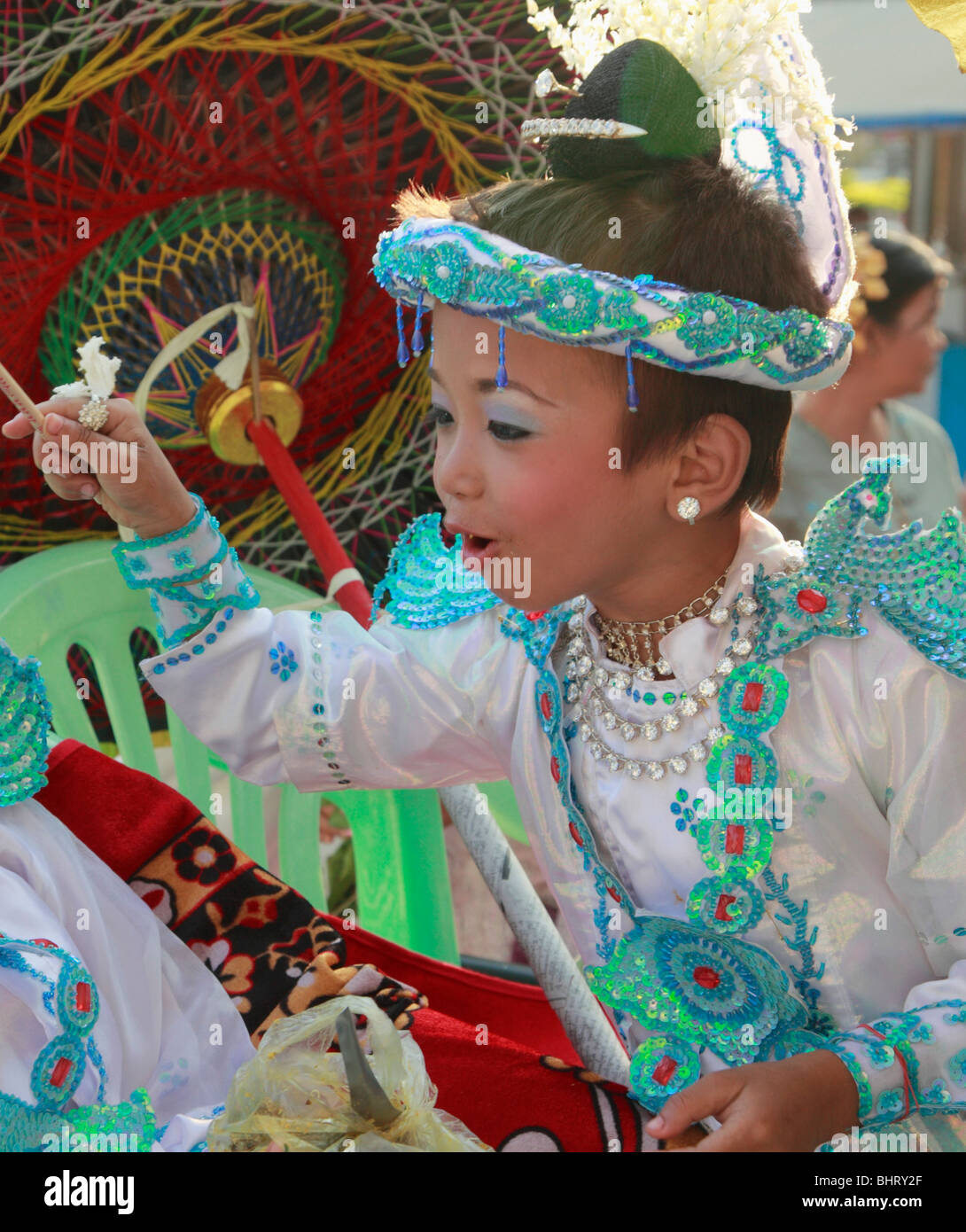 Myanmar, Burma, Mandalay, monks initiation ceremony, boy Stock Photo ...