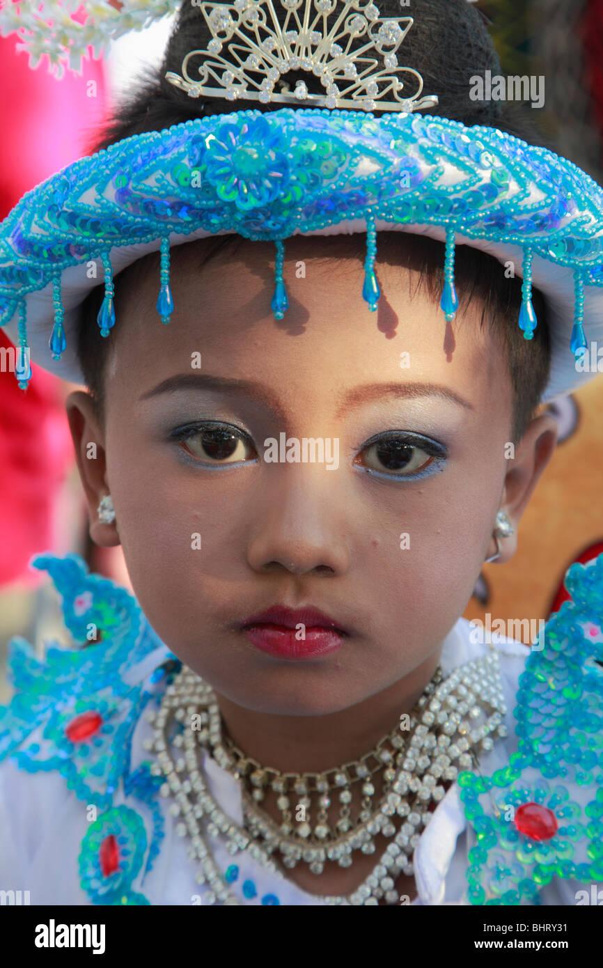 Myanmar, Burma, Mandalay, monks initiation ceremony, boy Stock Photo ...