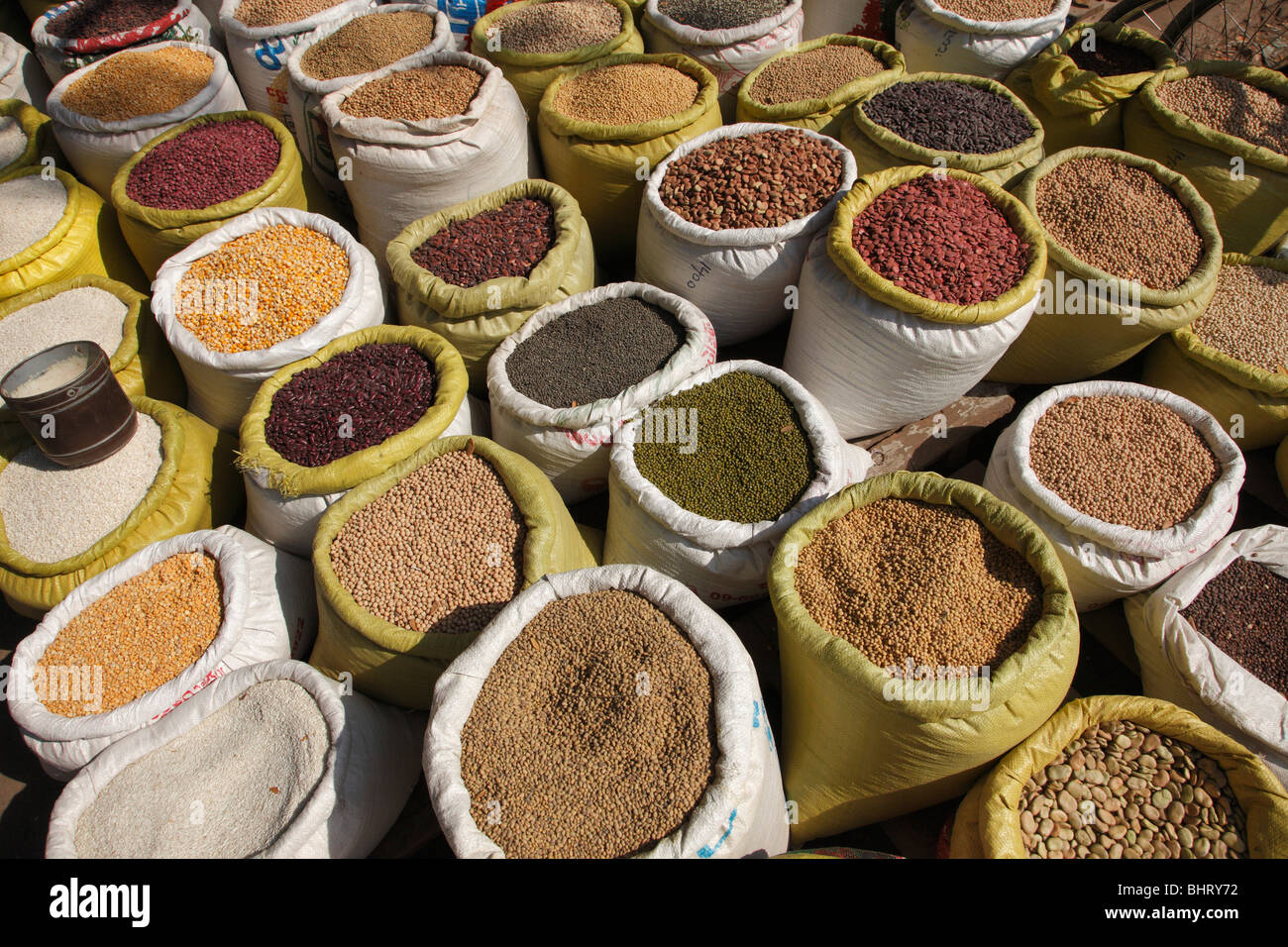 Myanmar, Burma, Mandalay, market, grains Stock Photo - Alamy