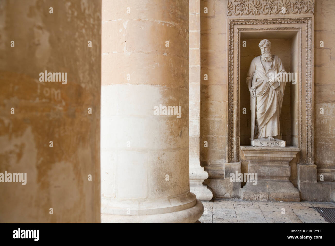 The Mosta Dome at Rotunda Square, Malta. The Church was hit with a bomb ...