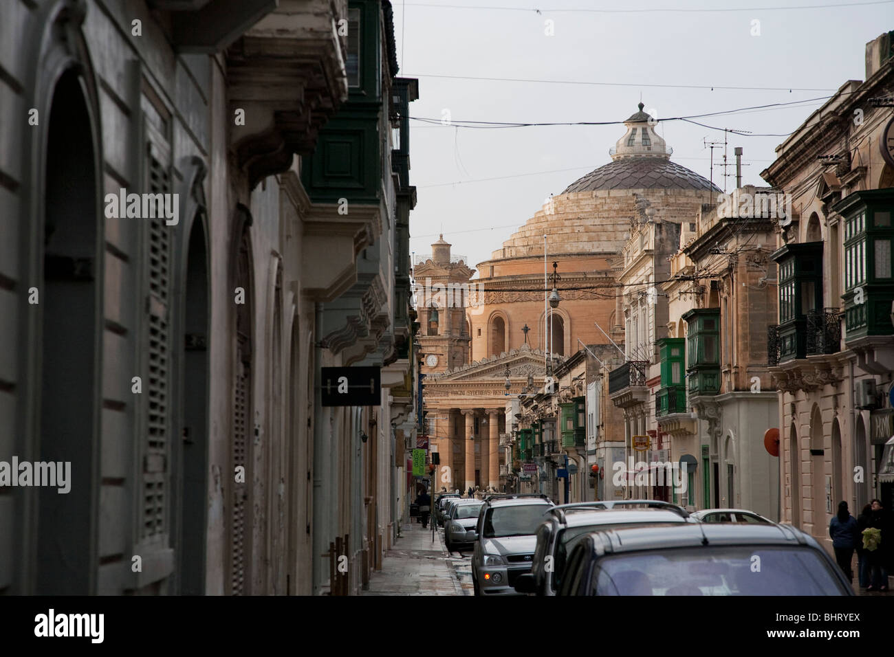 The Mosta Dome at Rotunda Square, Malta. The Church was hit with a bomb ...