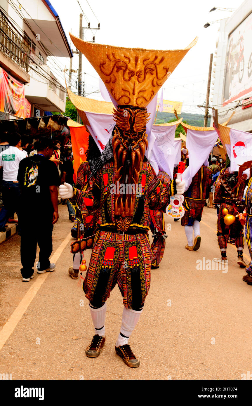 phitakhon ghost with mask , , phitakon festival (phi ta khon) , dansai ...