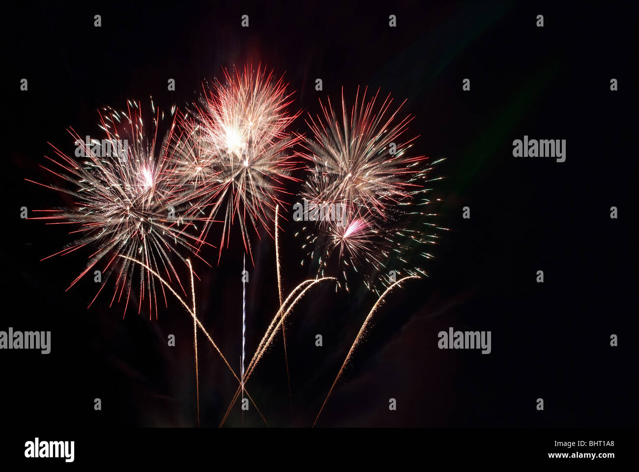 Beautiful fireworks with copyspace left or right Stock Photo - Alamy