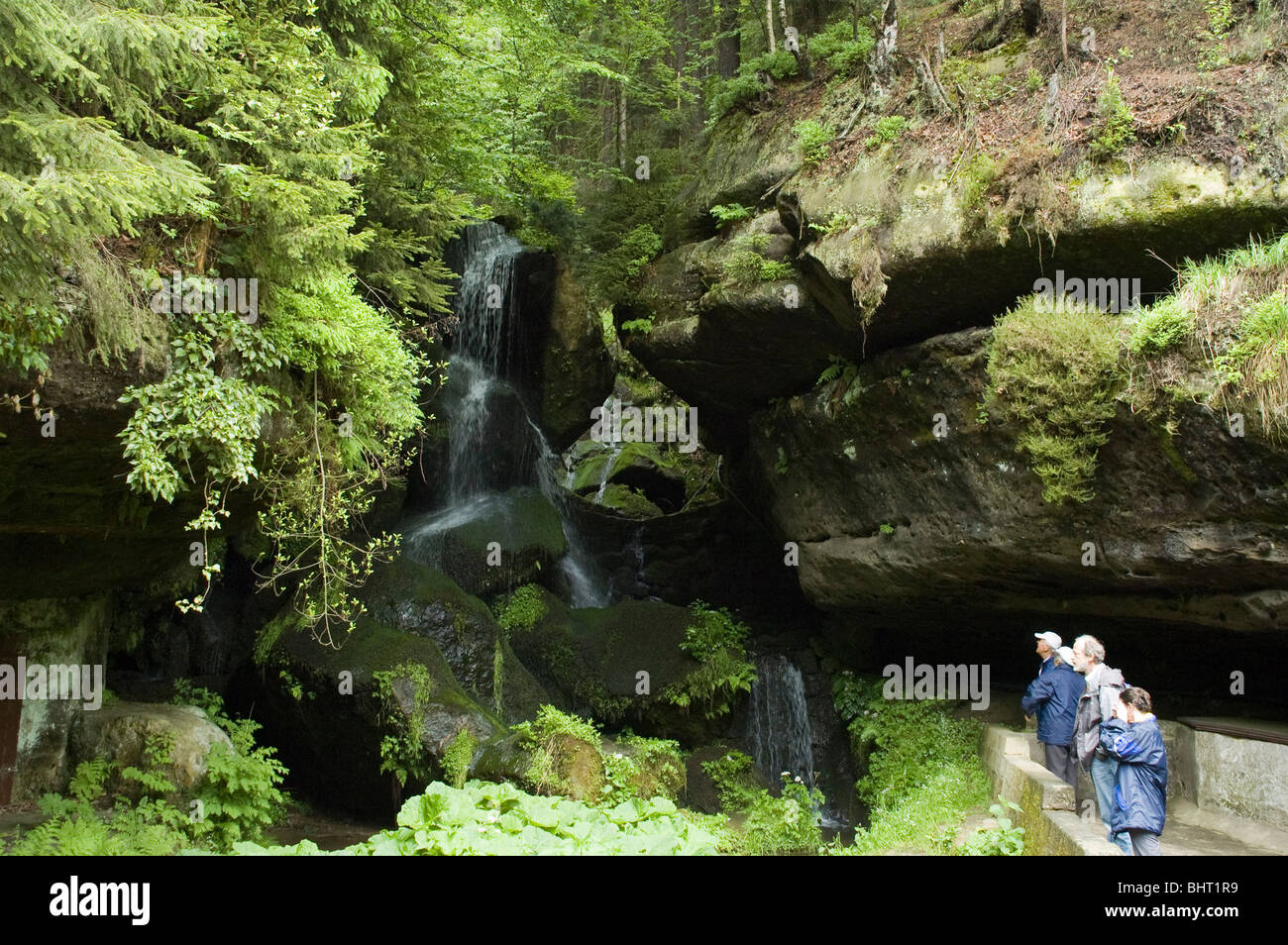 Lichtenhain Waterfalls, Saxon Switzerland, Saxony, Germany Stock Photo ...