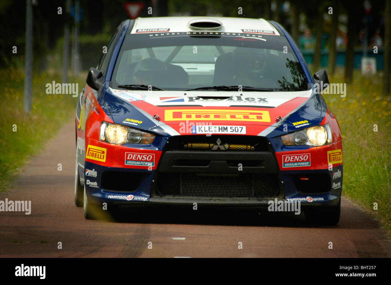 Mitsubishi Lancer EVO X at 2009 Dutch Paradigit-ELE rally Stock Photo ...