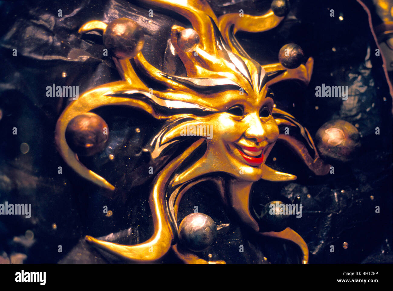 Detail view of a masquerade carnival mask depicting the sun, for sale ...