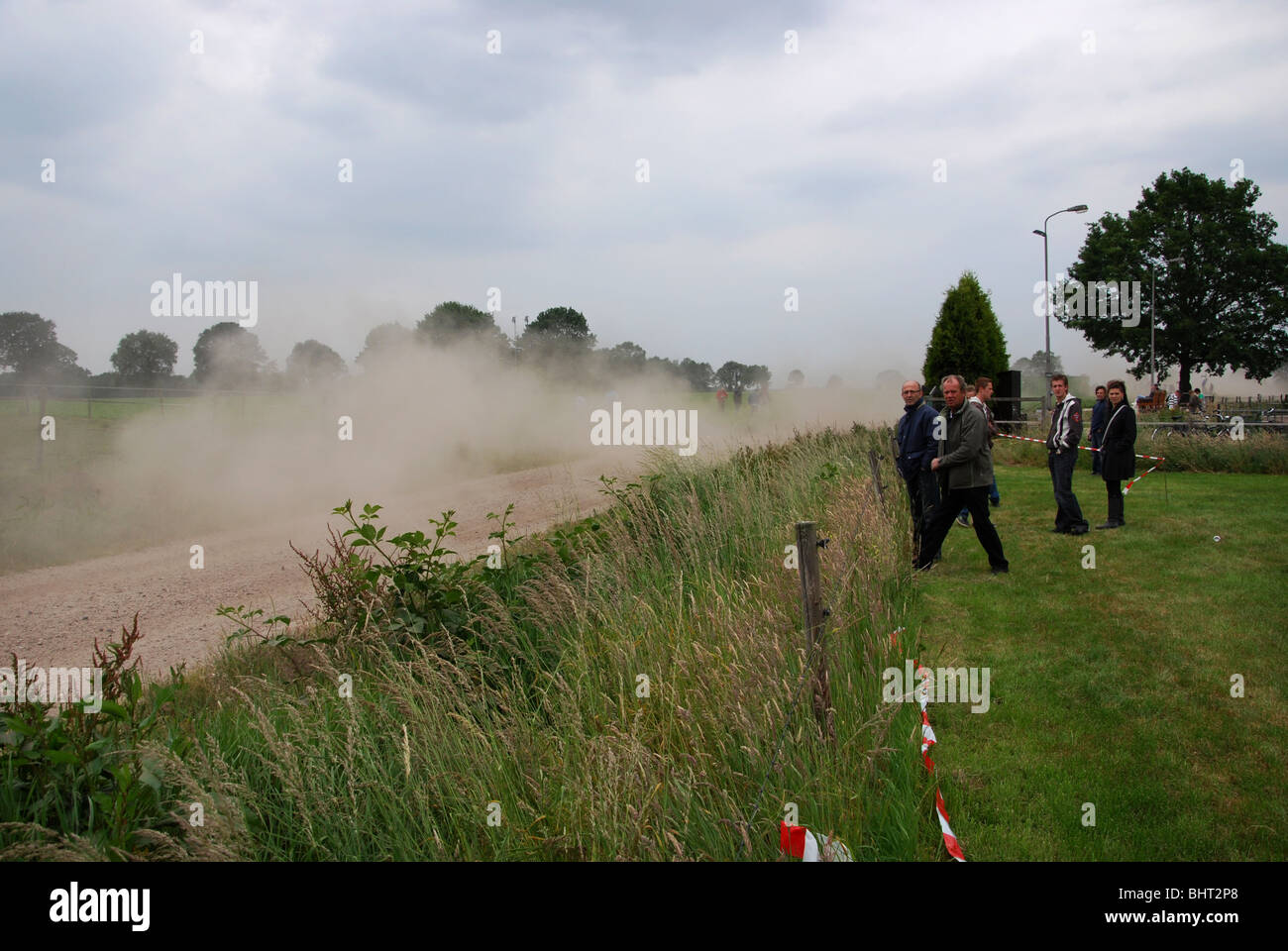 spectators along special stage at road rally Stock Photo - Alamy