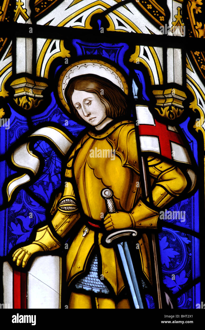 St. George stained glass, All Saints Church, Norton, Northamptonshire ...