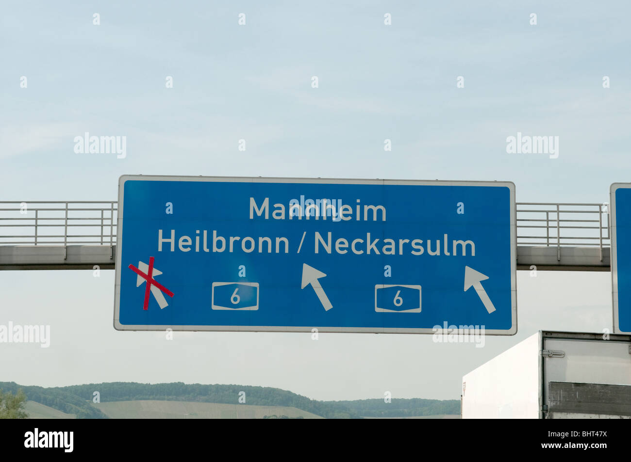 Road sign to Mannheim in Weinsberg Germany Stock Photo - Alamy