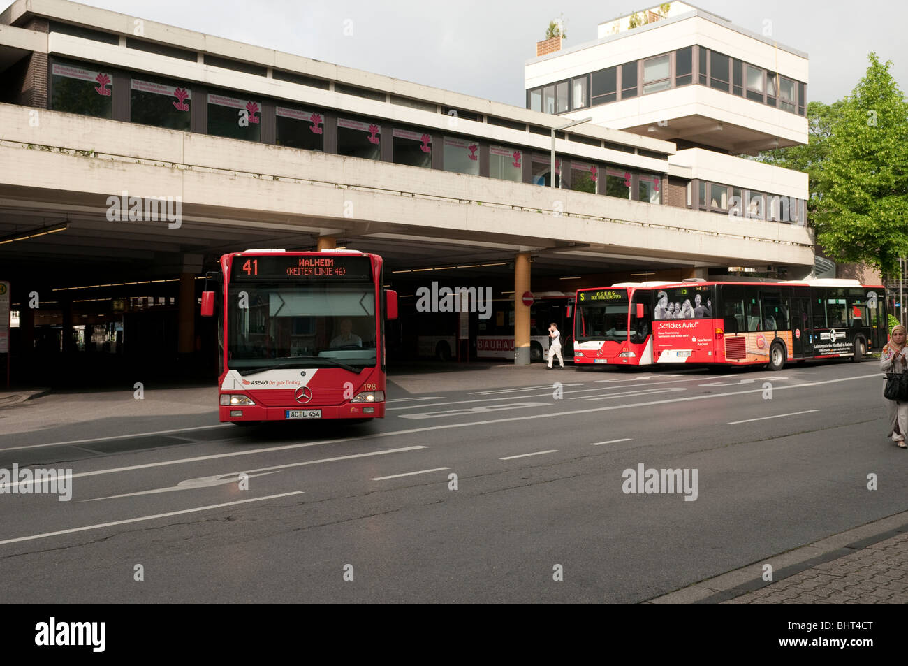 Public transport bus station Aachen Germany Europe Stock Photo - Alamy