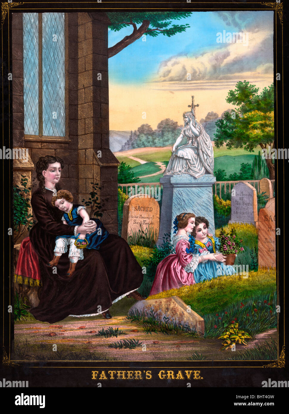 Illustration of a grieving father illustration hi-res stock photography ...