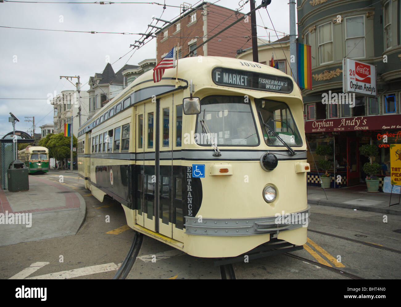PCC trolley car on Market Street, San Francisco, California USA Stock ...