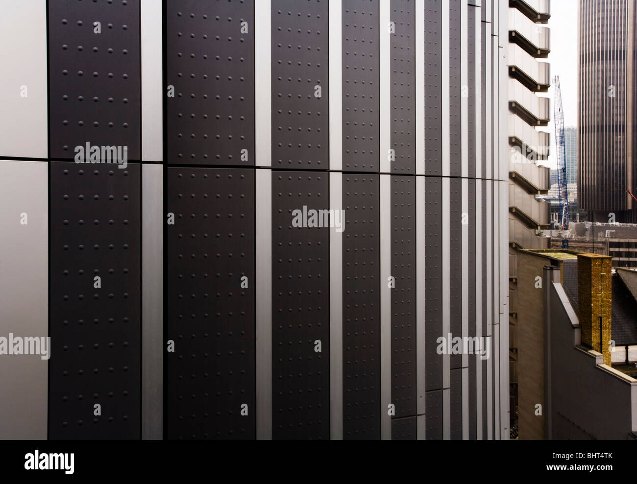 An abstract view of London buildings of the Lloyds Building and Tower ...