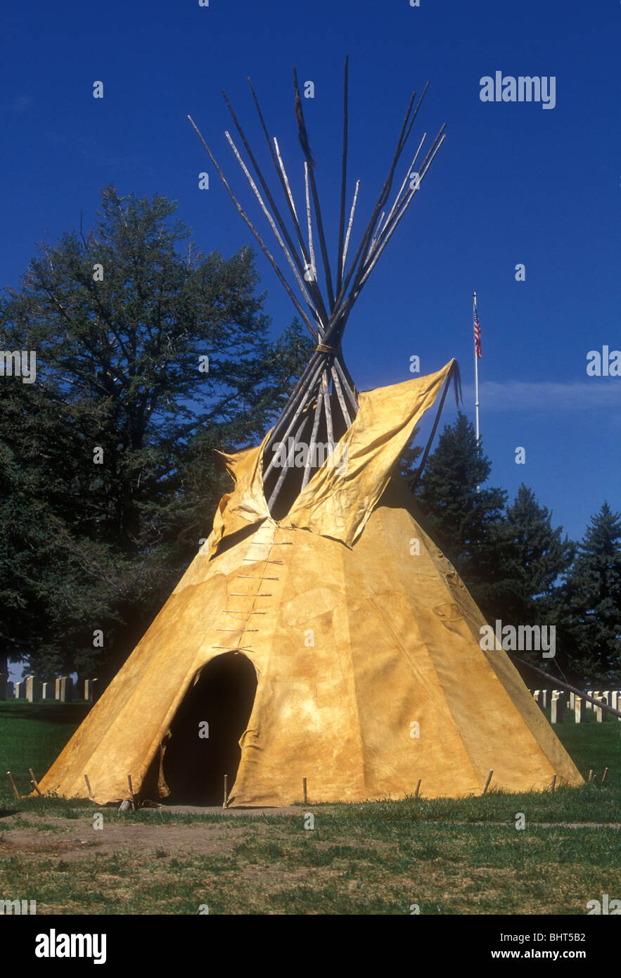 Tee Pee at the Little Bighorn battlefield park Montana Stock Photo - Alamy