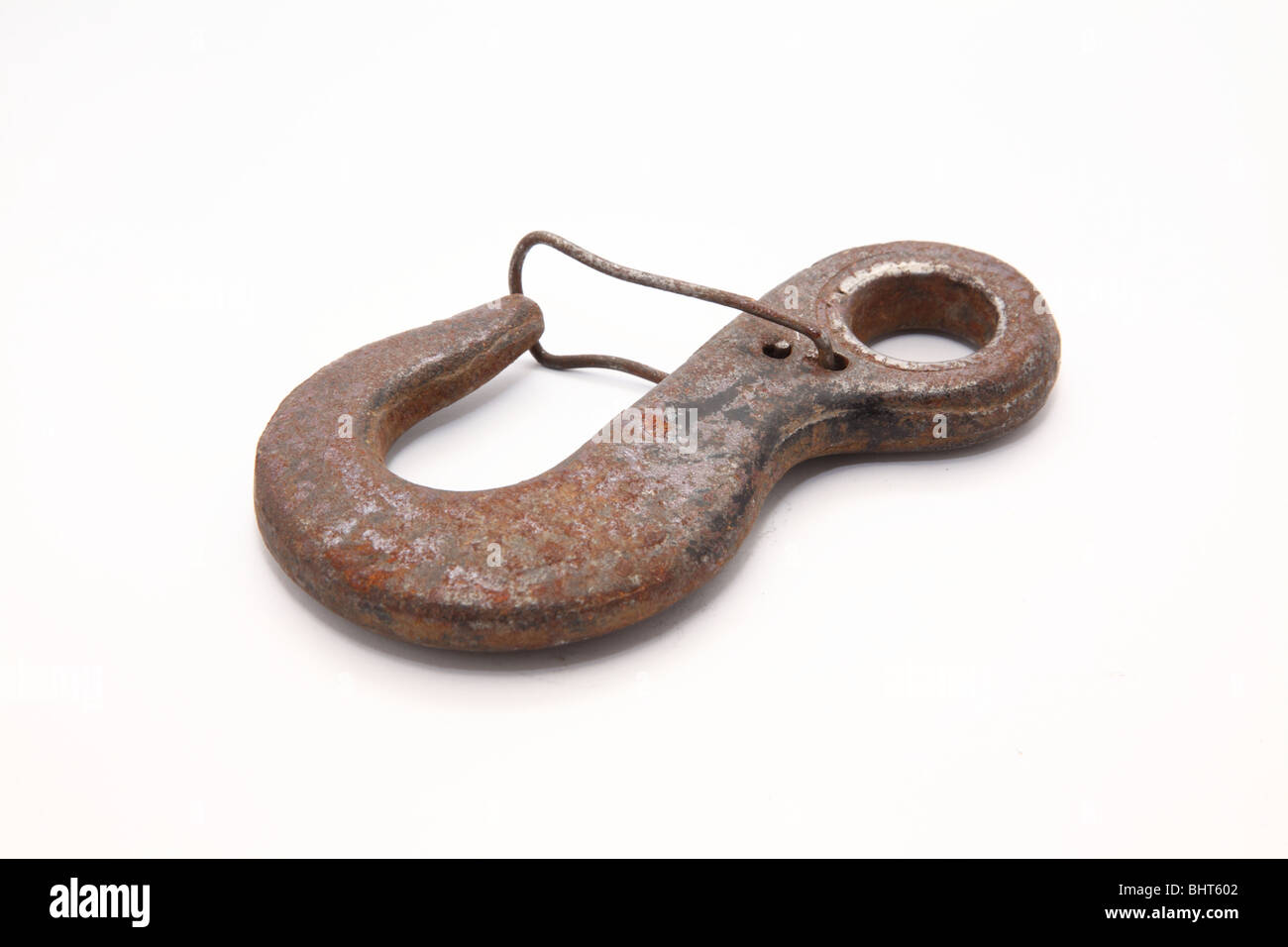 Hook for the construction elevating crane rusty metal Stock Photo - Alamy