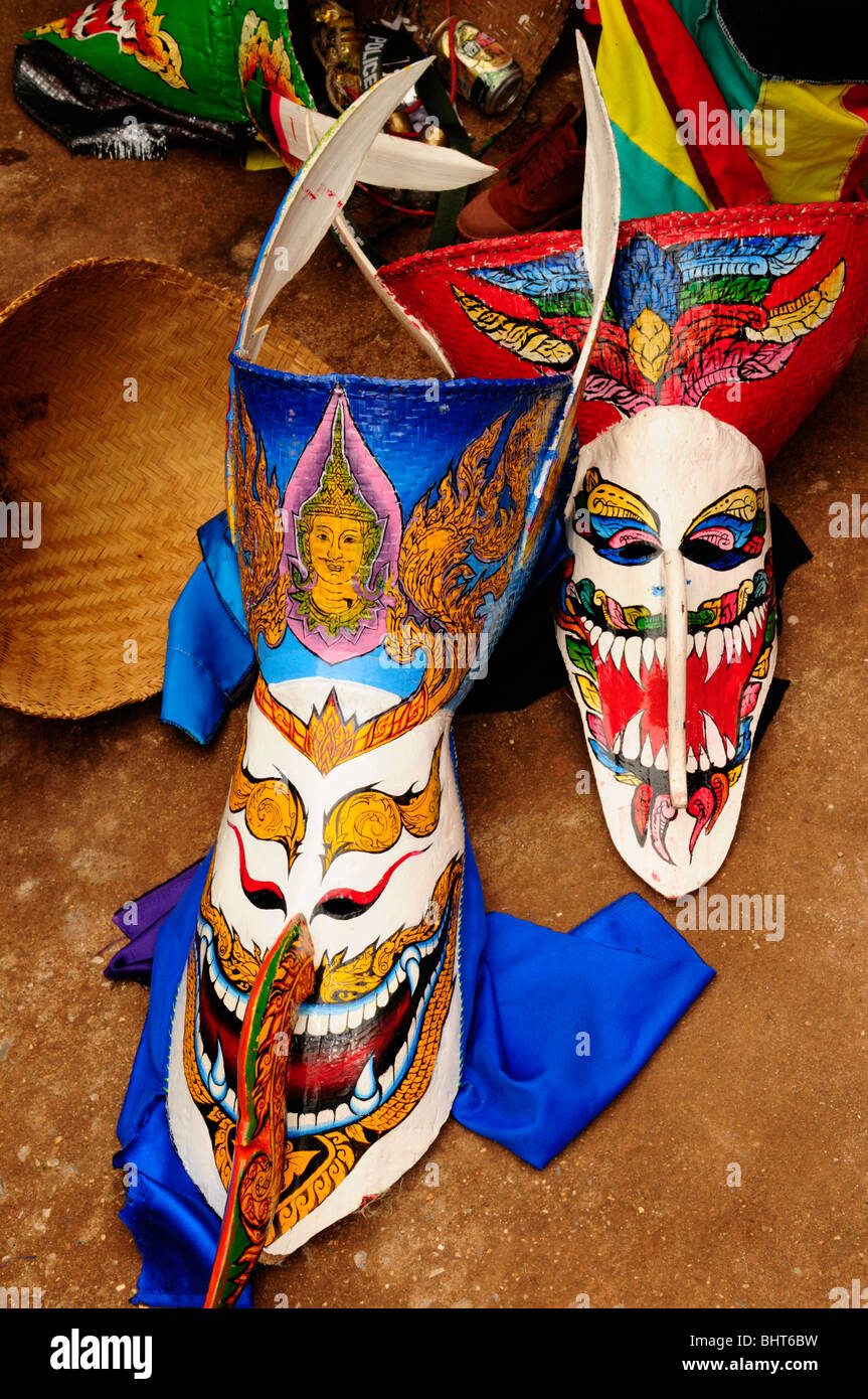 ghost masks , phitakon festival (phi ta khon) , dansai , loei ...