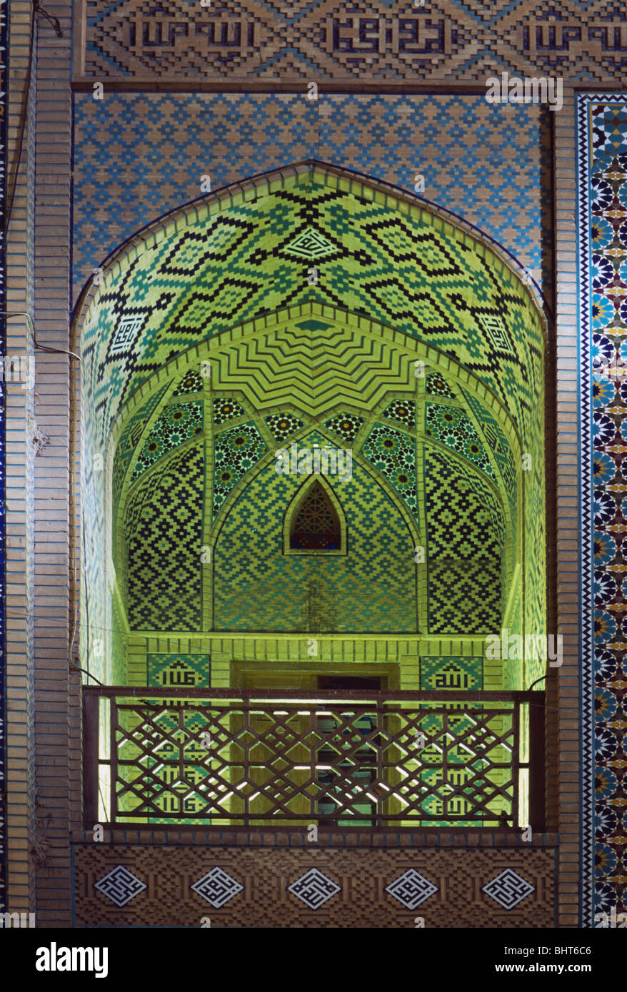 Decorative ceramic tile work inside Shah Cheragh Tomb (Tomb of King of ...