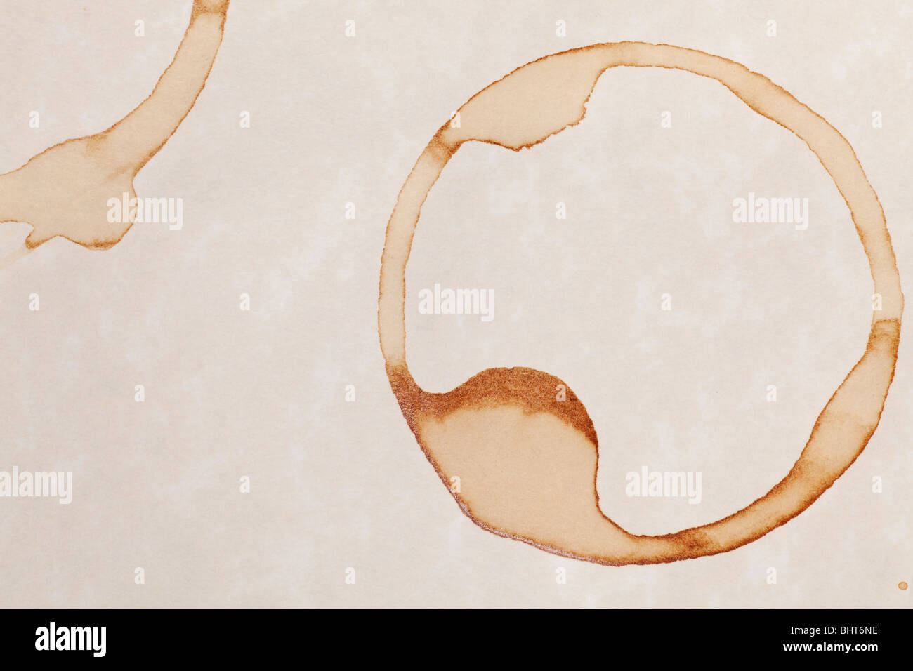 coffee ring stains on white parchment paper background Stock Photo - Alamy