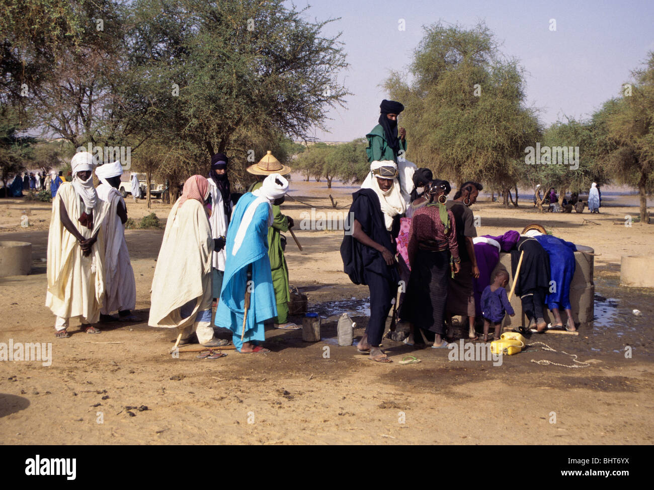 Akadaney, Central Niger, West Africa. Fulani Nomads at the Well. Annual ...