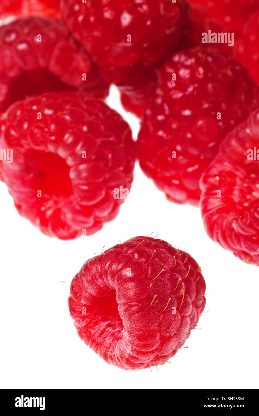 raspberry isolated on a pure white background Stock Photo - Alamy