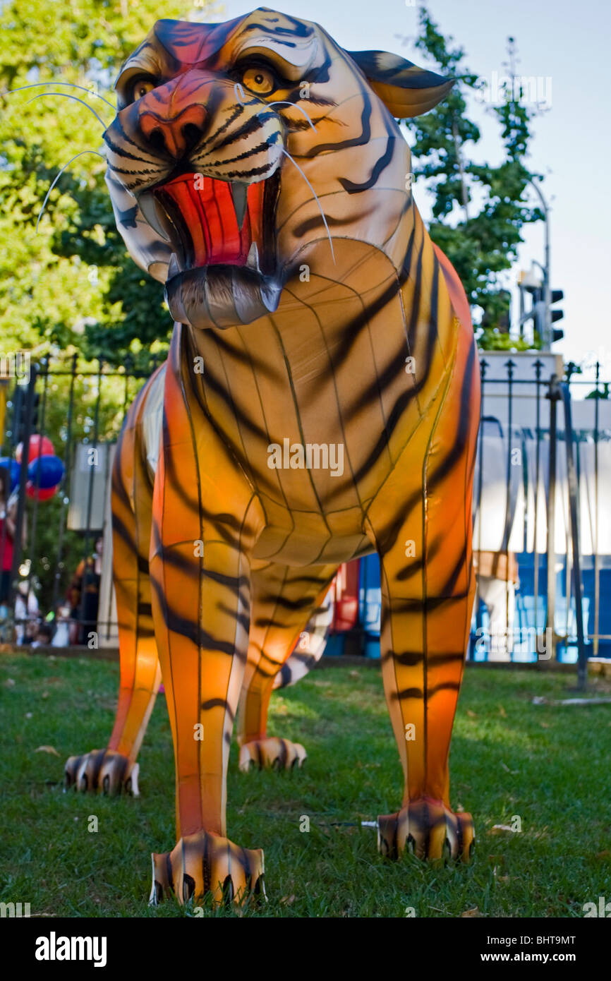 Chinese tiger lantern at the 11th Auckland Lantern Festival Stock Photo ...