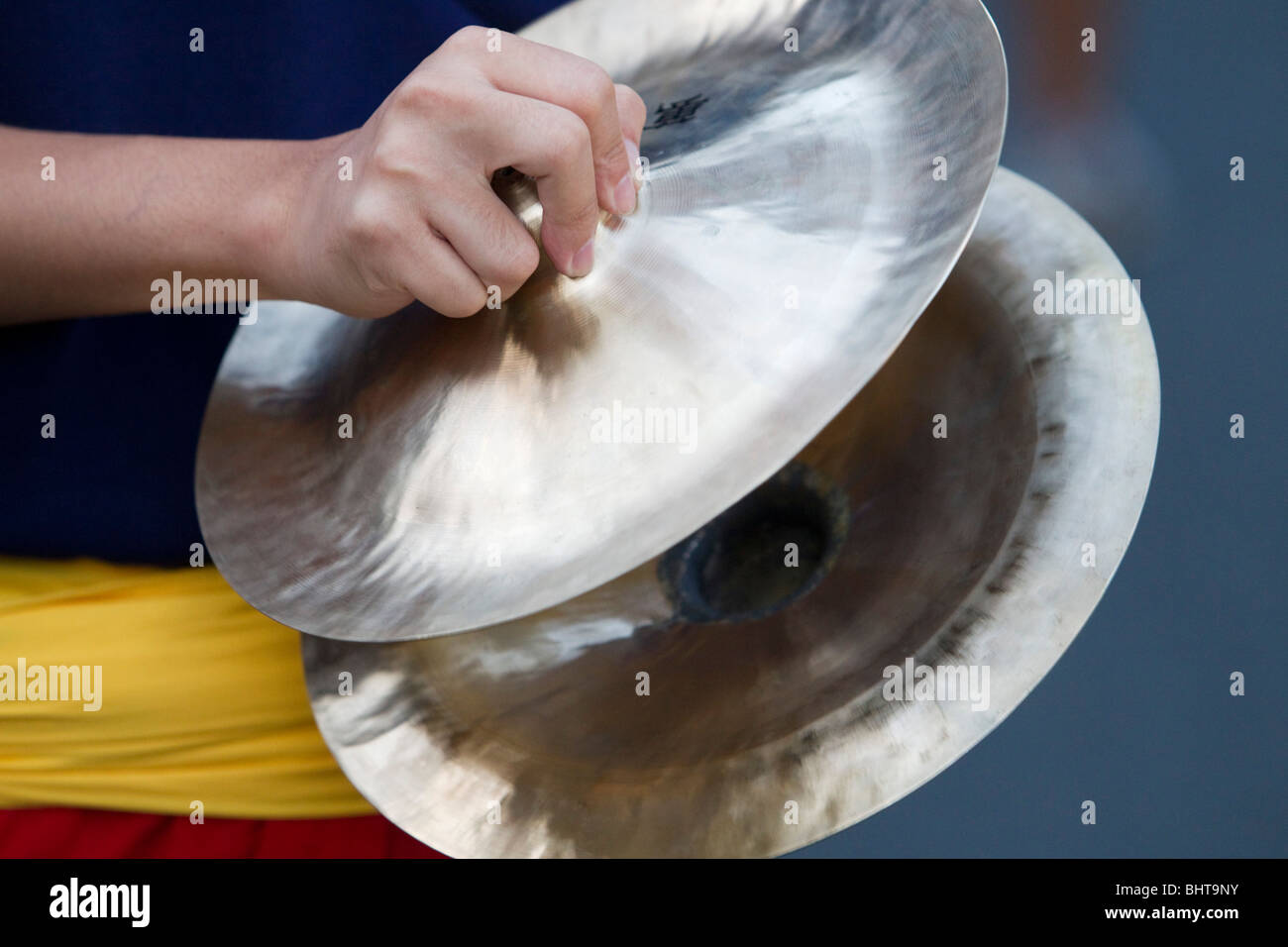 A cymbal player performs at the 11th Auckland Lantern Festival, Albert ...