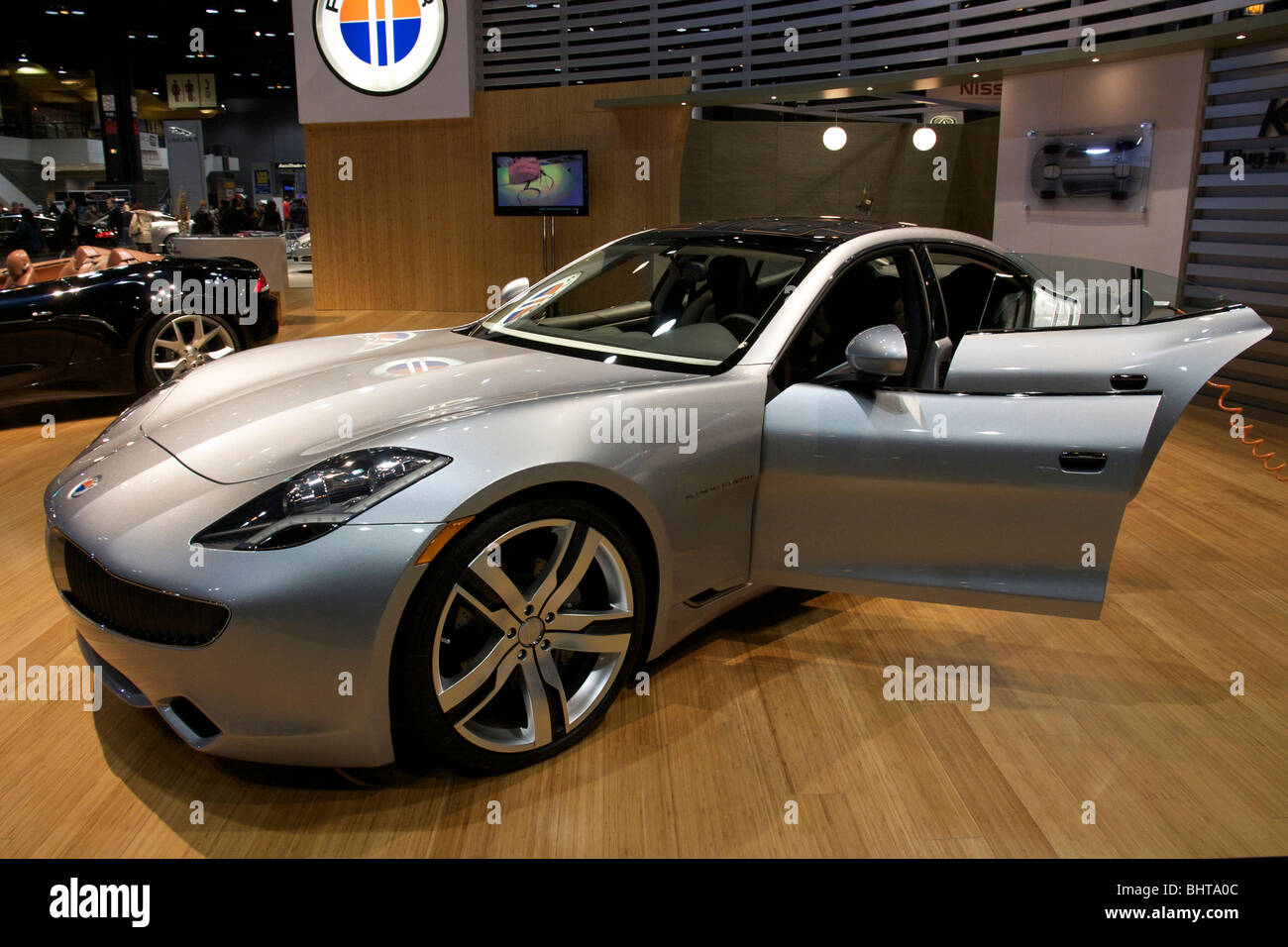 Fisker Karma luxury plug-in hybrid gasoline-electric automobile. 2010 ...