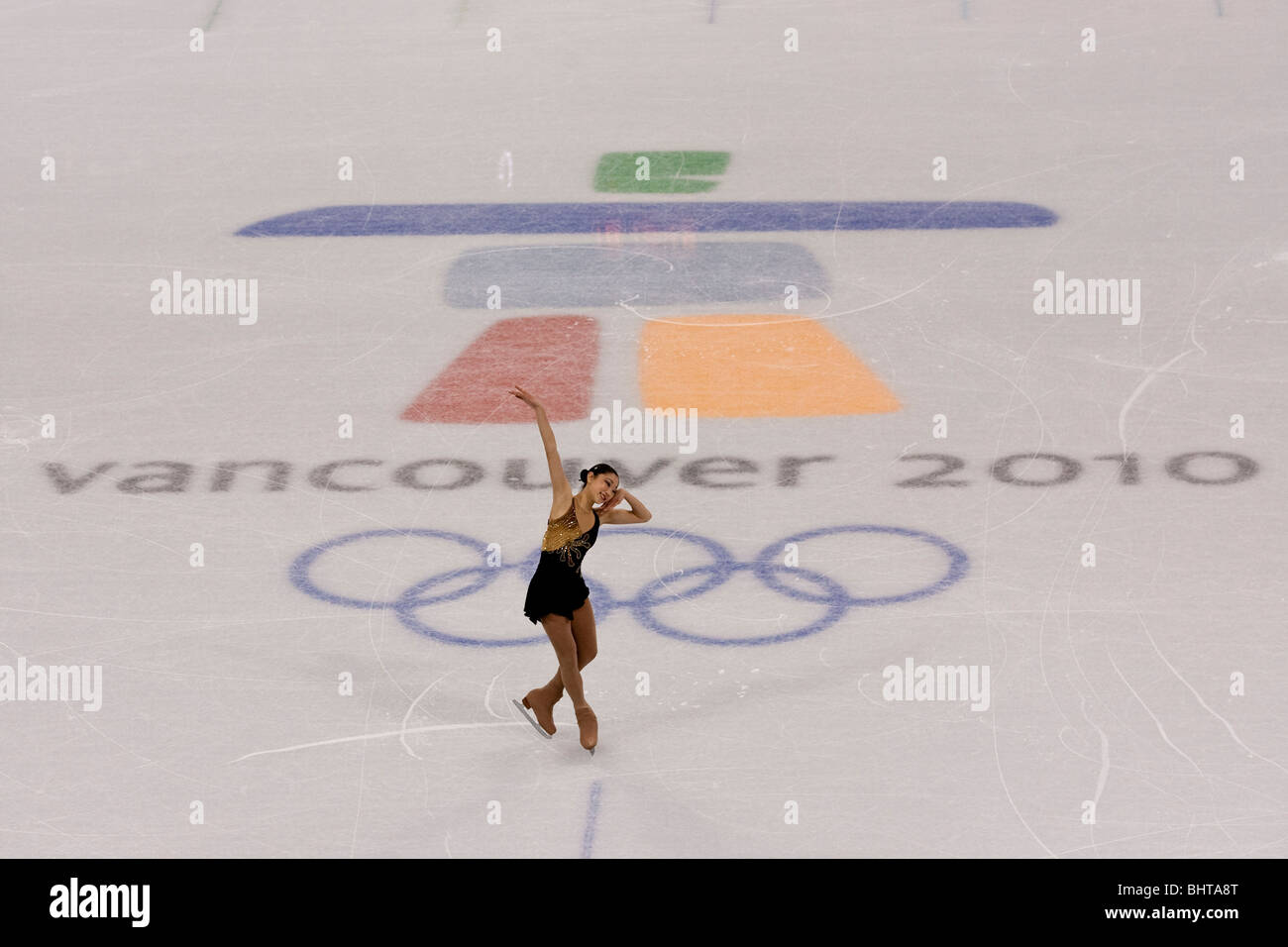 Mirai Nagasu (USA) competing in the Figure Skating Ladies Short Program ...