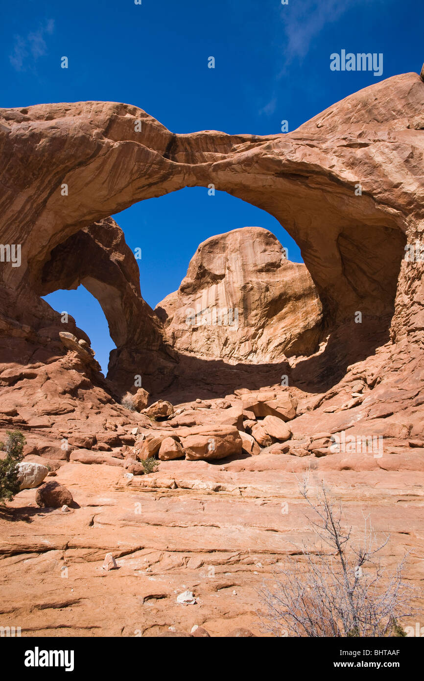 Double Arch at Arches National Park, Utah Stock Photo - Alamy