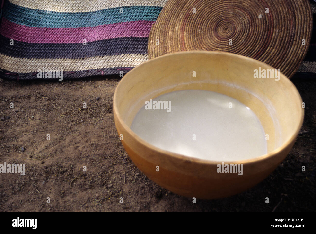 Akadaney, Central Niger, West Africa. Fulani Nomads. Calabash of Camel ...