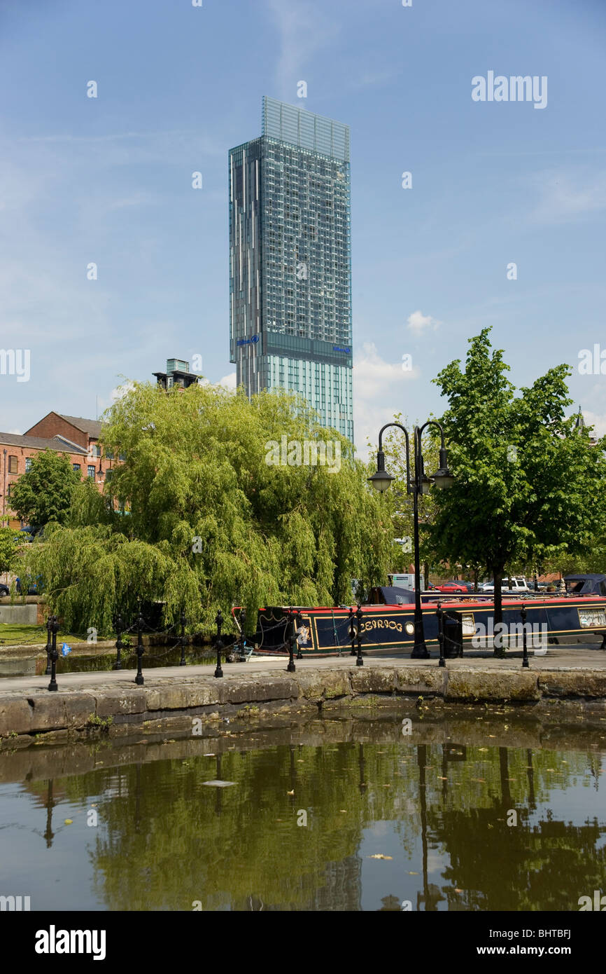 Castlefield canal basin and Urban Heritage Park and the Beetham Tower ...