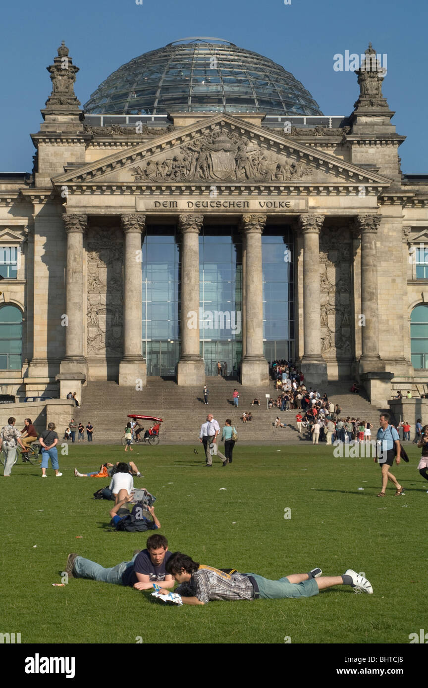 Reichstag, Reichstagsgebäude, Berlin which houses the Bundestag, the ...