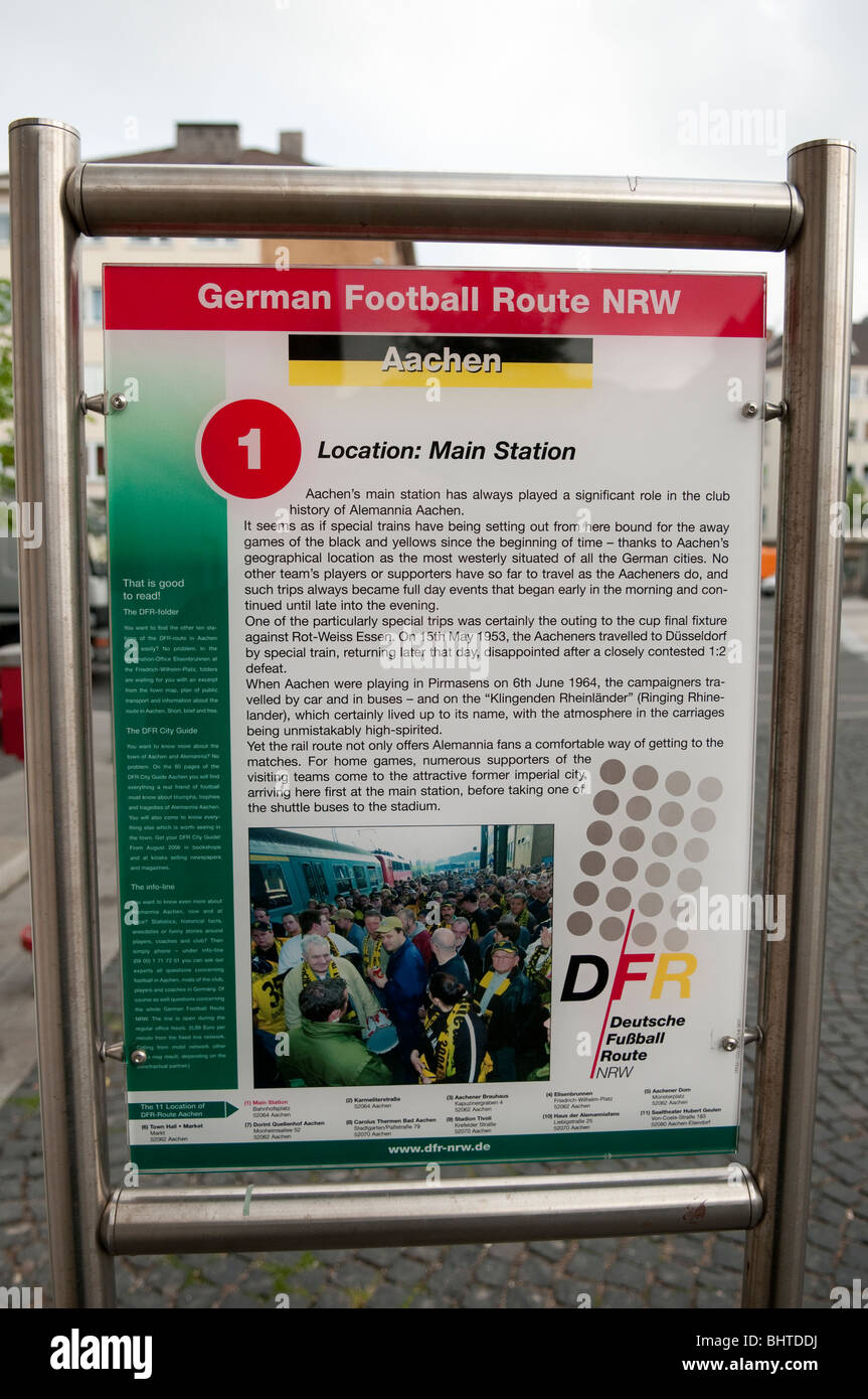 German football sign Aachen Germany Europe Stock Photo - Alamy