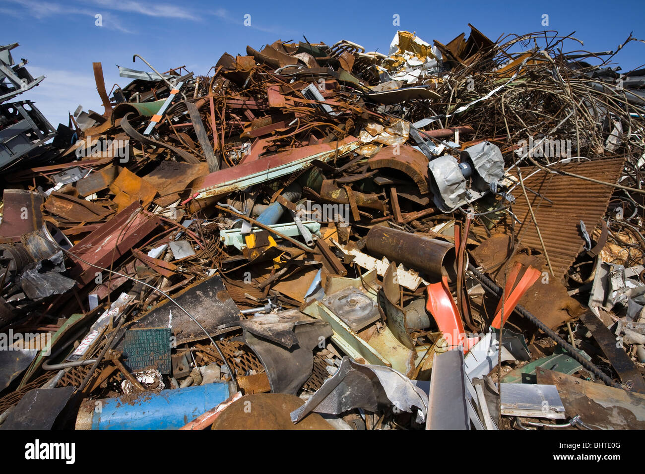Large pile of scrap metal, at scrap metal yard Stock Photo - Alamy