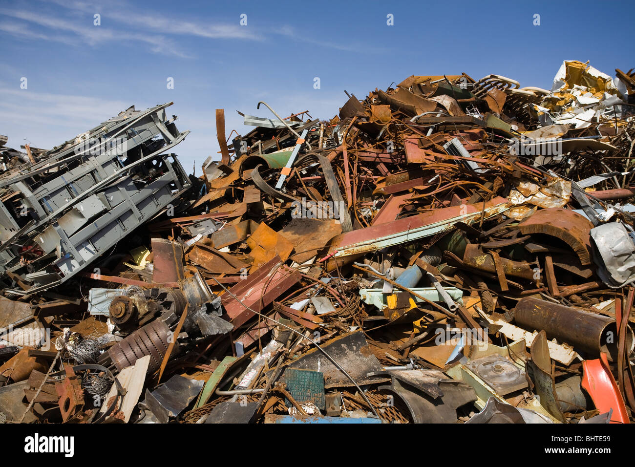 Large pile of scrap metal, at scrap metal yard Stock Photo - Alamy