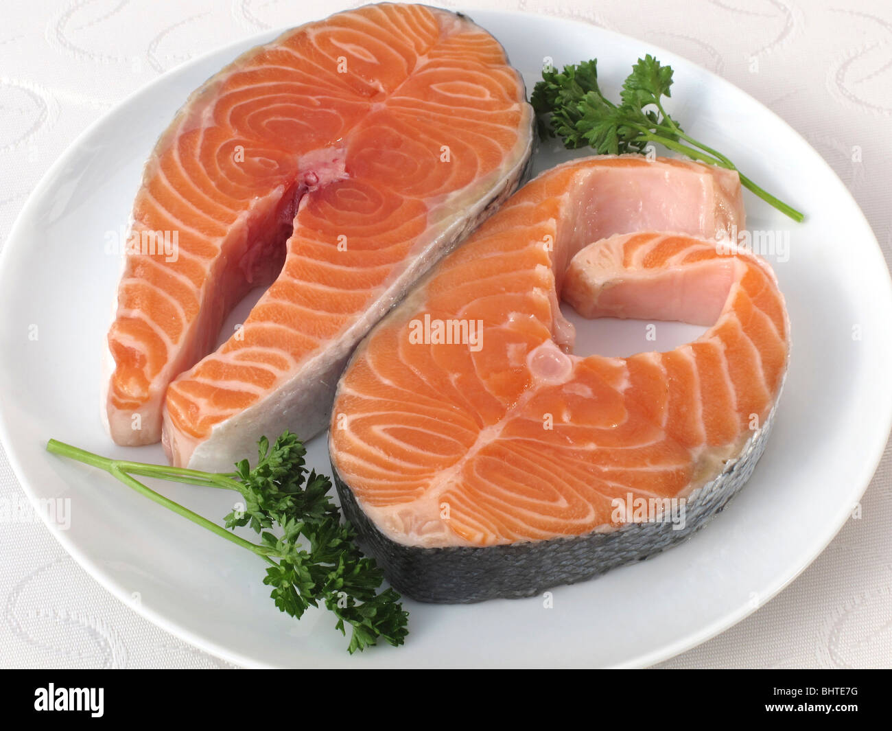 Two raw salmon steak hi-res stock photography and images - Alamy
